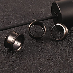 DOEARKO 4PCS 6mm-30mm Fashion Ear Piercing Tunnels DIY Ear Gauges 316 Stainless Steel Hypoallergenic Earrings Plugs for Ears Expander Body Jewelry (8mm(0G), Black)