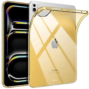 TiMOVO Case for iPad Pro 11 inch (M4) 2024 Clear, Slim & Lightweight TPU Transparent Back Protective Cover for All-New iPad Pro 11 inch Tablet, Yellow