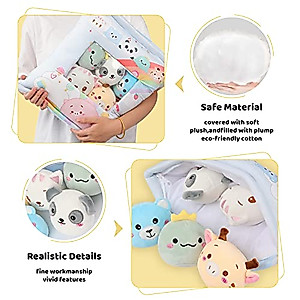 AIXINI a Bag of Animal Snack Pillow Plush Pudding Cat Panda Removable Stuffed Animal Sets Creative for Kids