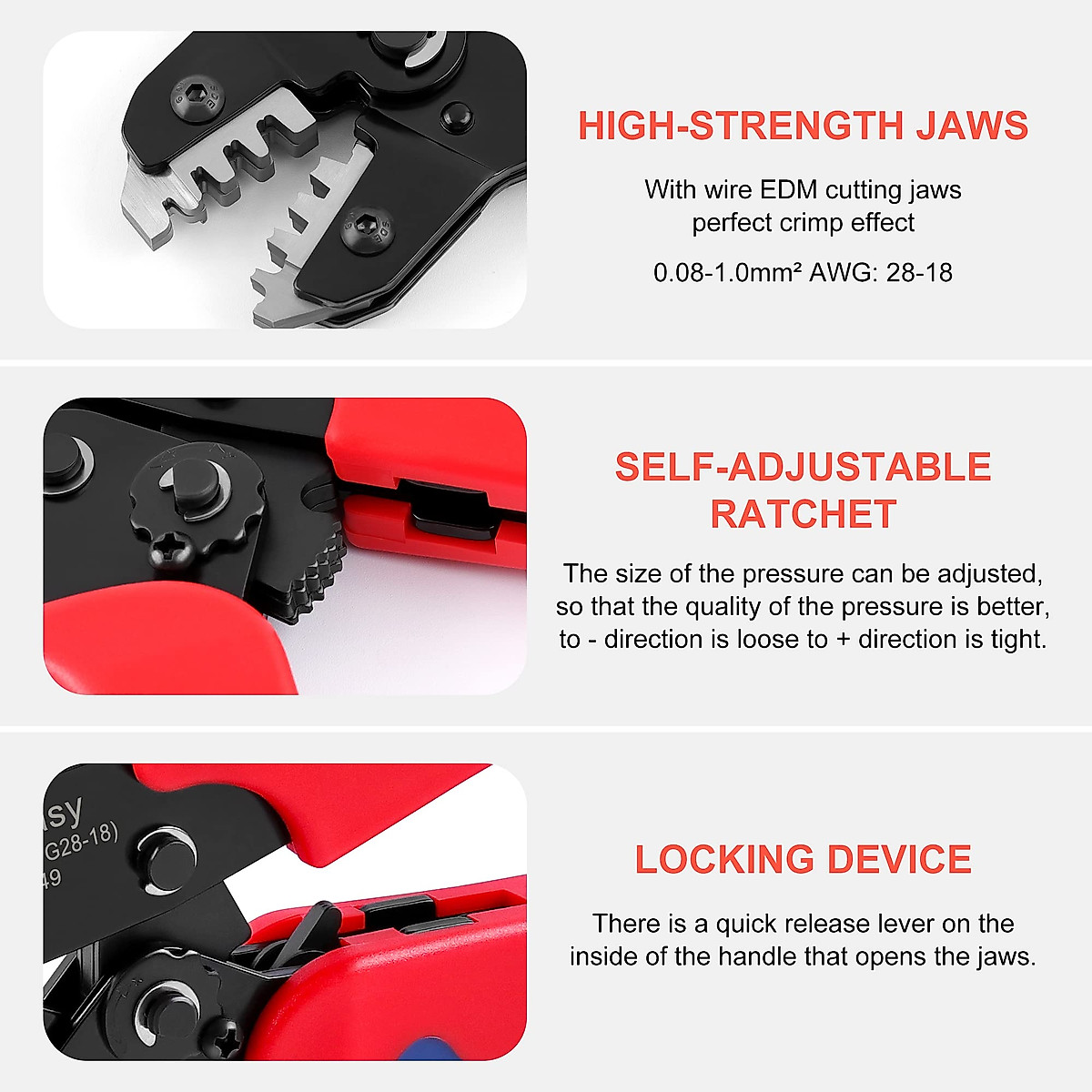 Knoweasy JST Crimper and Molex Crimper Compatible with JST, Dupont, Molex terminals - Precision JST Crimp Tool