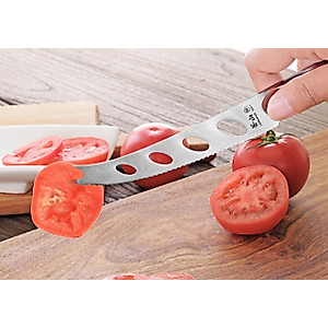 Cangshan N1 Series German Steel Forged Tomato and Cheese Knife, 5" Blade, Silver