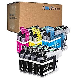 10 Pack Compatible Ink Cartridge Replacement for Brother LC203XL LC203 XL Used in MFC-J480DW MFC-J880DW MFC-J4420DW MFC-J680DW MFC-J885DW Printer (4 Black, 2 Cyan, 2 Magenta, 2 Yellow, 10 Pack)
