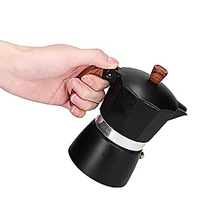 Tissting Moka Pot Aluminum Alloy Espresso Maker Italian Style Classic Coffee Brewer Retro Black Coffee Percolator(Large 300ml)