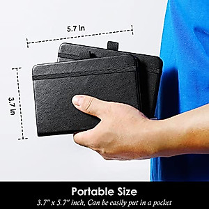 (3 Pack) Pocket Notebook Journal, Hardcover Small Mini Notebooks with Pens for Work, 3.7" x 5.7" A6 Notebook College Ruled with 100Gsm Premium Thick Lined Paper, Black Leather