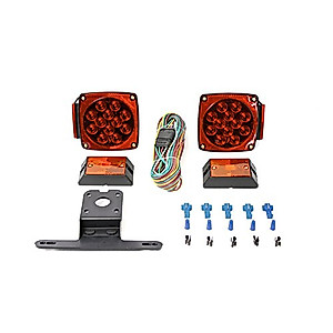MAXXHAUL 70205 Trailer Light Kit - 12V All LED, Left and Right Waterproof Submersible for Trailers, Boat Trailer Truck Marine Camper RV Snowmobile, Red