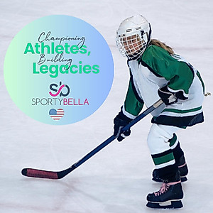 Sportybella Multicolored Hair Ties and Accessories - Elastic No-Crease Set for Girls, Ice Hockey Players & Teams. Ice Hockey Gifts, 8pcs.