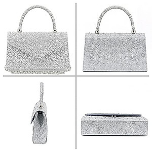 Gabrine Women's Luxury Rhinestone Decor Evening Bag Party Clutches Wedding Purses Cocktail Prom Handbags