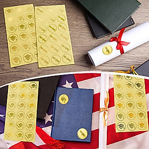 432 Pieces Grad Metallic Sticker Seals Gold Graduation Envelope Seals Grad Stickers for Envelopes Graduation Envelope Sticker Seals Graduation for College High School Graduation Party Favor Decor
