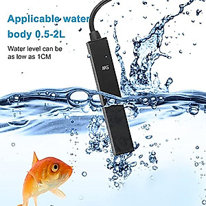 Aquarium Heater, 5W Fish Tank Heater Mini USB Submersible Heater Aquarium Heating Rod for 0.5-2L Fish Tank