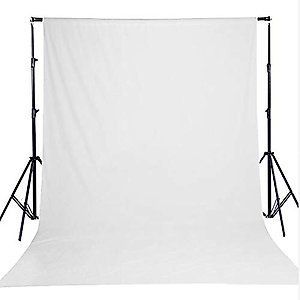 HMTFOTO 5X7ft Video Studio Solid White Photography Backdrop Background Chromakey Muslin Portrait Background Screen for Photography