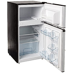 RCA RFR836 3.2 Cu Ft 2 Door Fridge and Freezer, Stainless Steel