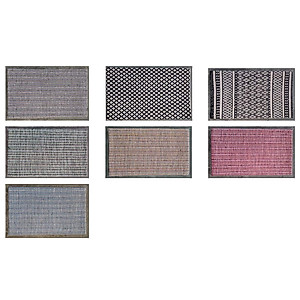 Excel Hometex Cotton Hand Woven Doormat Bathroom Kitchen Laundry Mat Rug 18" x 30" with Foam Backing (18" x 30", Black/White)