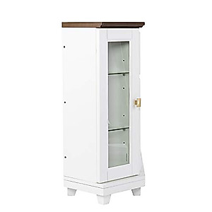 SEI Furniture Dilvon Electric Media Fireplace w/Storage, White/Brown