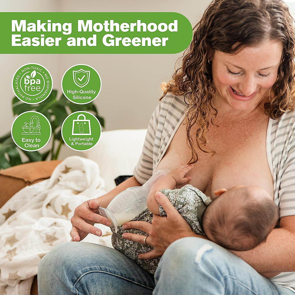 haakaa Manual Breast Pump for Breastfeeding, BPA Free, 4oz/100ml