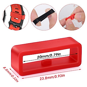 cobee Watch Strap Loops, 22 Pcs Watch Strap Keeper, Watch Band Retaining Hoop Loop Ring Retainer Holder, Silicone Replacement Watch Band Loop for Smart Sport Watches(20mm, 11 Colors)