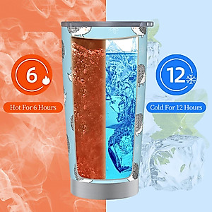 wodealmug Women's Hedgehog Travel Coffee Mug Thermal Insulated Tumbler Cup With Lid 20 OZ