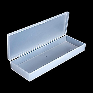 Qeuly 4 Pack 7.2" x 2.5" x 0.98" Small Rectangle Plastic Case Mini Storage Containers with Hinged Lids Translucent Matte Plastic Organizer Box for Small Items Craft Supplies (Translucent)