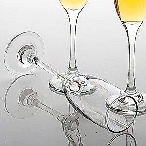 C CREST Set of 12, Champagne Glasses, 6 Ounce Champagne Flute, Lead-free Drinkware, Clear