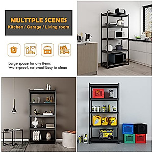 Leariso 5-Tier Garage Shelving Heavy Duty, Adjustable Garage Storage Shelves, 63" H Metal Shelves for Storage, Utility Shelf Rack for Warehouse Basemen Pantry Kitchen, 31.5" W x 15.8" D x 63" H…