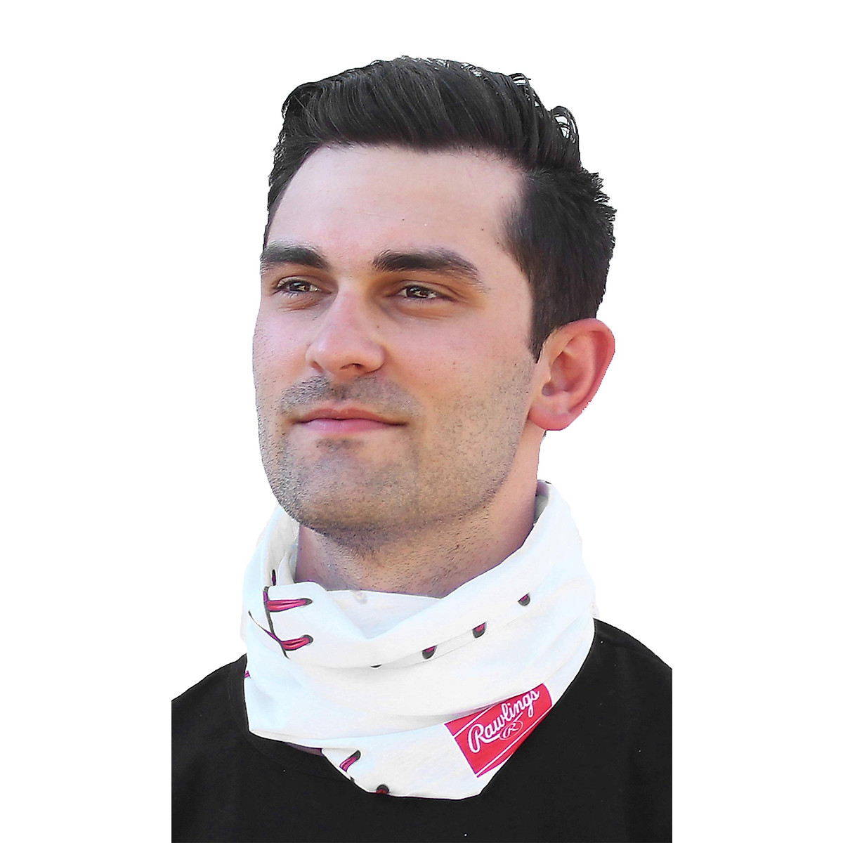 Rawlings Multi-Functional Face, Neck and Head Gaiter - White Baseball Stitched