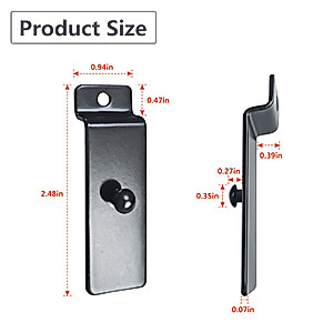 Metal Slatwall Utility Hooks, 10pcs Commercial Slatwall Picture Hook Notch Picture Display Hooks Hangers Painting Hook for Photo Frame Painting Arts Center Slat Panel (Black)