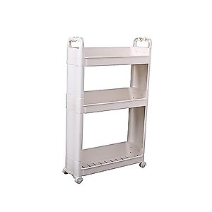 Rolling Storage Cart with Wheels – 3-Tier Organizer Rack for Effortless Organization and Mobility, Shelf Trolley with Wheels for Bathroom, Laundry, Kitchen, Baby, Office, Bedroom etc