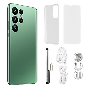 PUSOKEI 5G 4G Unlocked Smartphones, Unlocked Cell Phones 6.6 Inch HD Screen, 16GB 1T Mobile Phones with HD Camera, Dual Card Dual Standby, for Android 12 Phone(Green)