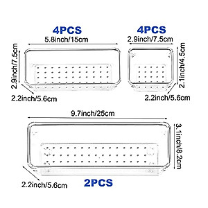 12 Piece Pantry Organization and Storage Bins - Seitop 2 Large Food Storage Organizer & 10 Pcs Clear Drawer Organizers, Removable Dividers Plastic Snack Organizer for Fridge Kitchen Cabinet