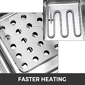 Commercial Deep Fryer w/ 2 Baskets & Lids, 2x6L Stainless Steel Large Capacity Fryer, Countertop Kitchen Frying Machine w/Temperature Control, French Fries Donuts for Restaurant or Home Use