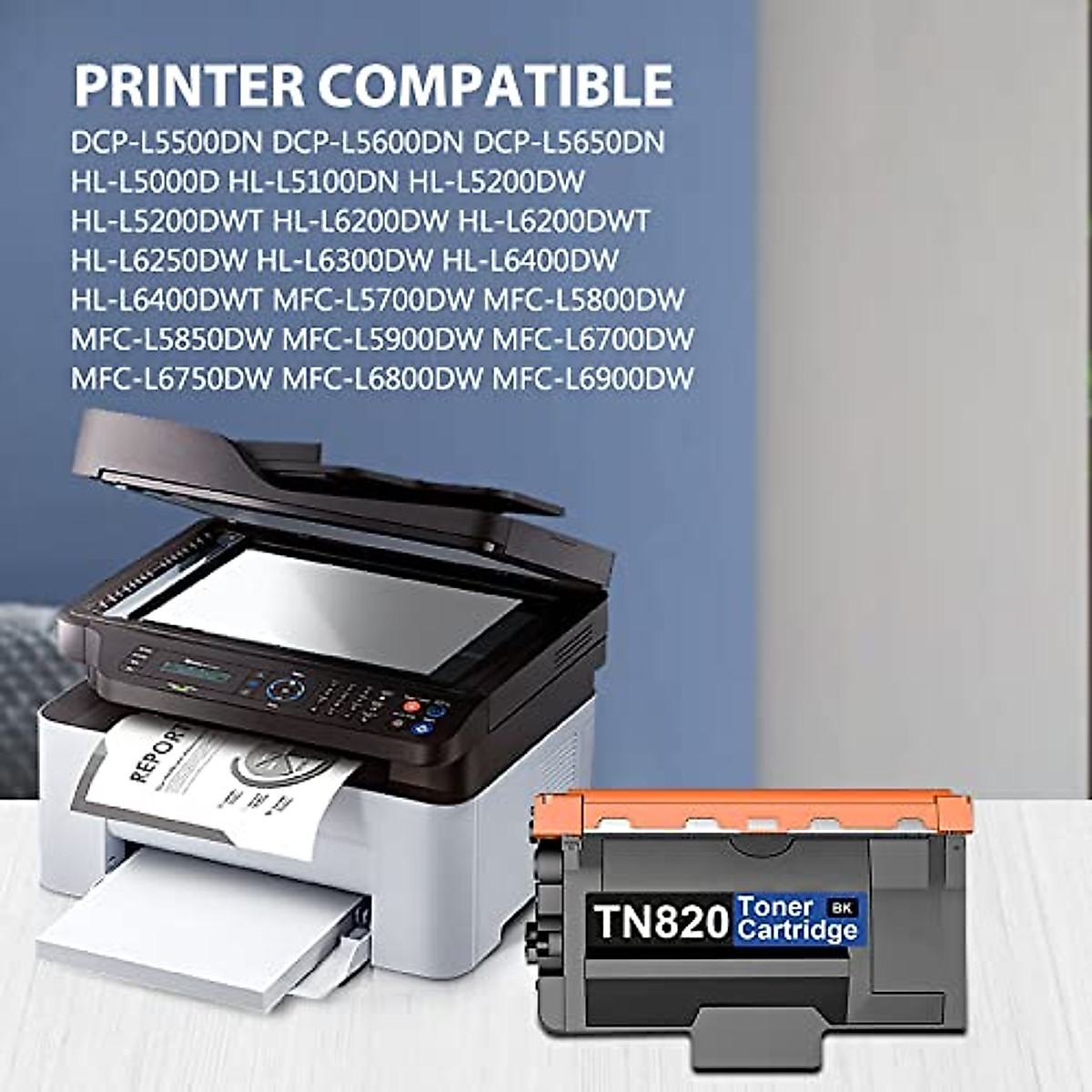 LOVPAIN TN-820 TN820 TN 820 Toner Cartridge Compatible High Yield Replacement for Brother DCP-L5500DN HL-L6200DW L5200DW MFC-L5700DW L5900DW L5850DW L5800DW Toner Printer (2 Black)