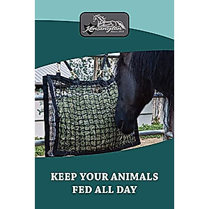 Kensington Slow Feed Hay Bag with Extra-Durable Nylon Straps Designed for Better Digestion, Colic-Free Feeding, 4 Flake, Black Ice