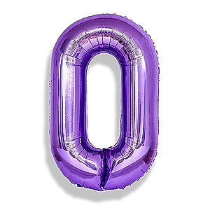 Purple Number Balloons, 40 Inch Foil Large Balloons, Helium Self Inflating Number Balloon for Girls Women 10th 20th Birthday Party Bridal Shower Anniversary Ceremony Party Decoration Supplies