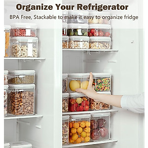 Melovom Pop Food Storage Containers Set Airtight Food Storage Containers with Pop Lids, Kitchen Pantry Organization and Storage, BPA Free, 2 x 2.8Qt