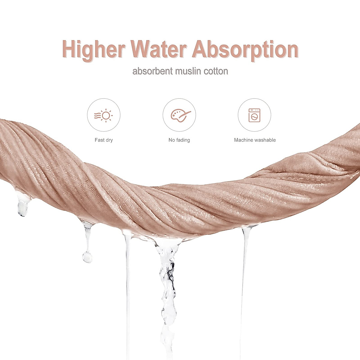 lulumoon Muslin Baby Bandana Bibs – Cotton Drooling Bibs for Teething Baby, 6Pack Solid Colors Muslin Bandana Drool Bibs