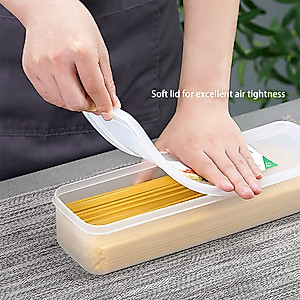 2 Pack-Pasta Storage Containers, Airtight Spaghetti Food Container with Soft Lids, BPA Free, Kitchen Box Organization Jar for Spaghetti, Cereal, Flour, Sugar, Noodles (2)