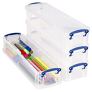 Really Useful Plastic Storage Box 1.5 Litre Clear (Pack of 4)