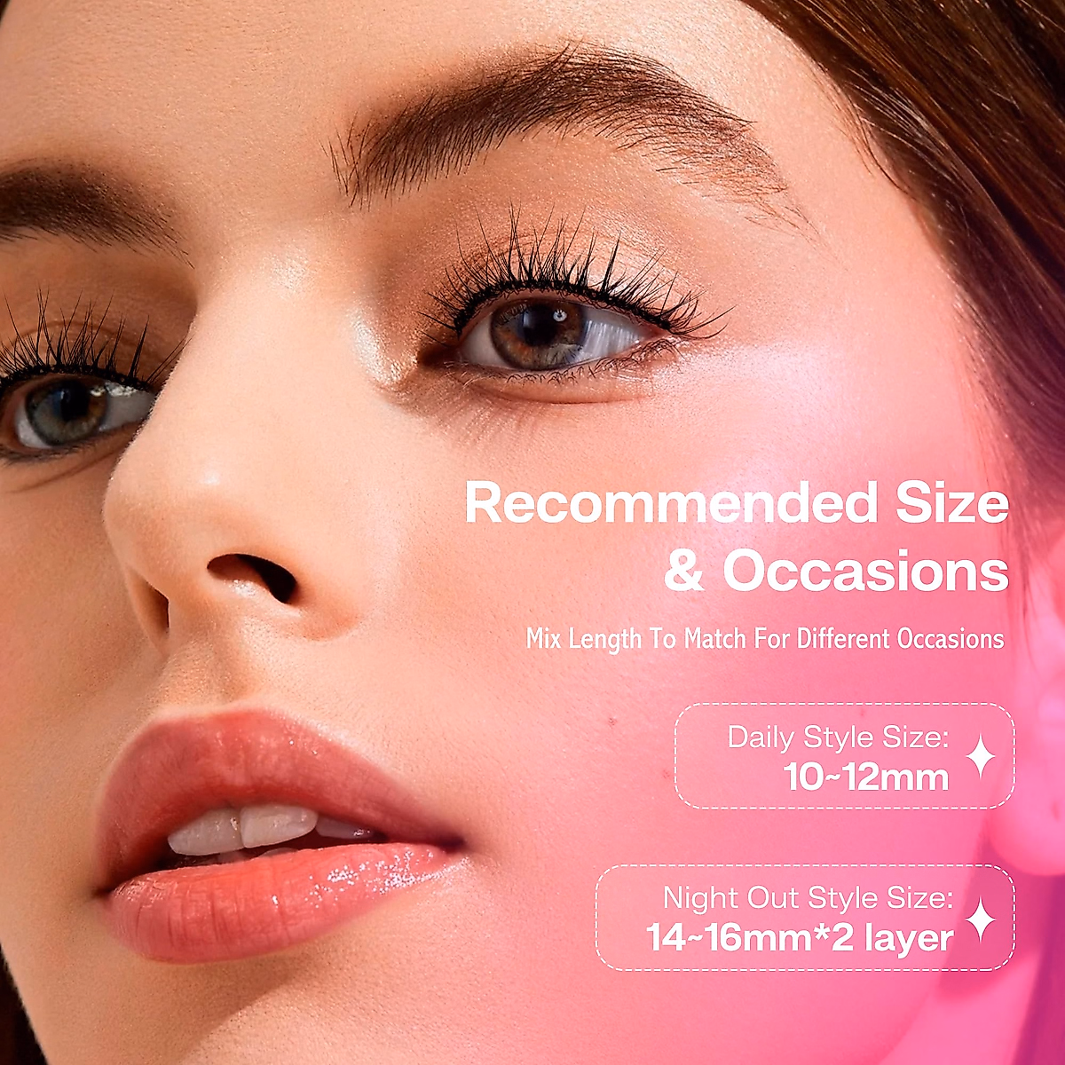 CALAILIS Lash Clusters DIY Eyelash Extensions 132pcs Natural Cluster Lashes Mega Volume Individual Lashes Wispy Eyelash Clusters(DUO14,D-10-16MIX)