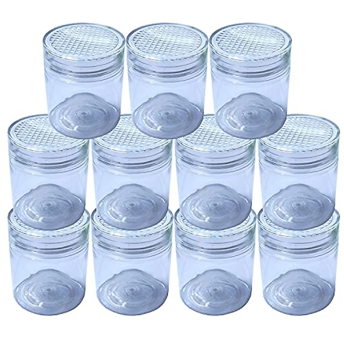VeleGO 4.7oz (140 ml,15 Pack) Empty Clear Plastic Jars with Diamond Lids and Labels - Round Cosmetic PET Containers for Scrubs,Cream,Paint,Lotions, Butters and More