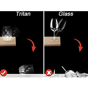 Papyon Unbreakable Plastic Wine Cups 16 oz, Clear Wine Glasses for Wedding, Parties, Events, Catering, BPA-Free, Reusable Shatterproof Stemless Wine Cups, Cocktail Glass (24-Pack, 16 oz)