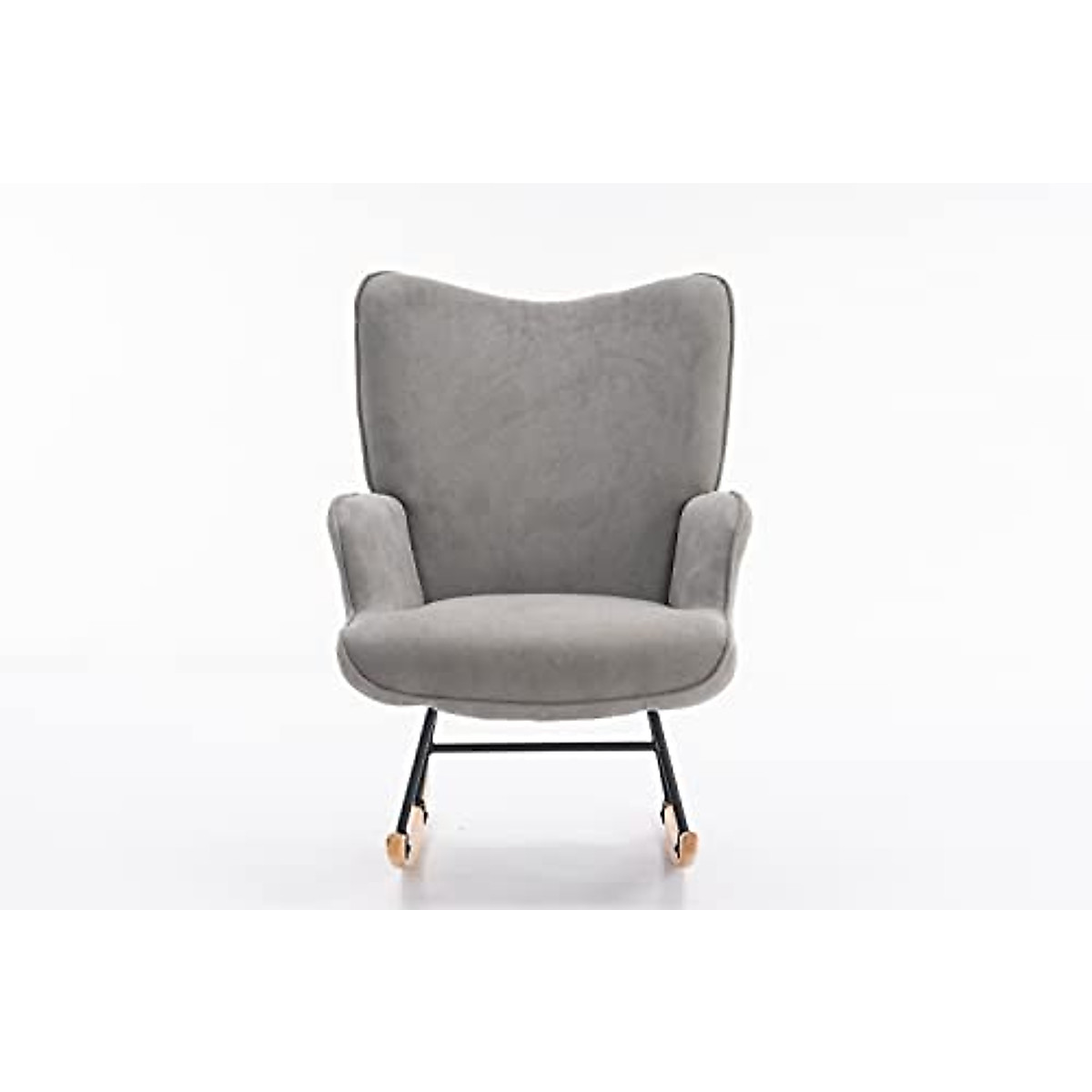 Devion Furniture Shaman Rocking Chair, Wood,Gray 26D x 31W x 37H in