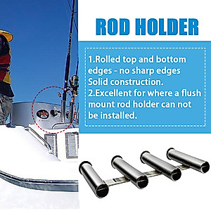 Stainless Steel Boat Fishing Rod Holder 4 Tubes Linkded Fishing Rod Rack Wall-Mounted Fishing Pod Racks for Marine Yacht Kayak Camper RV