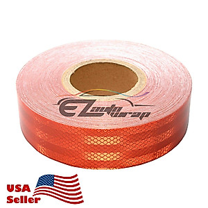 Free Tool Kit 2"x150ft Orange Night Reflective DOT-C2 Safety Tape Warning Caution Adhesive Conspicuity Marking Decal Sticker Roll Film Truck RV Trailer Boat ATV Construction Indoor Outdoor