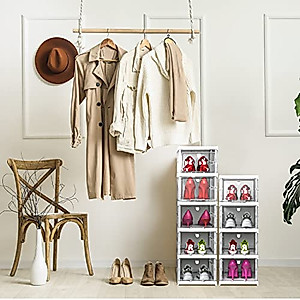 Solid Plastic Not Flimsy 5 Layers Foldable Shoe Storage Boxes or Sneaker Storage Boxes - Easy Installation- All-in-One Clear Shoe Box with Doors - Space Saving Shoe Boxes or Shoe Organizer By Utopia Home