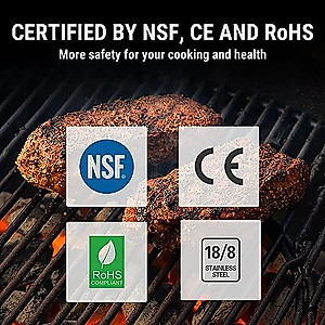 TempPro F05 Digital Meat Thermometer for Cooking with Motion Sensing, Waterproof Food Thermometer for Kitchen BBQ Oil Grill Smoker Candy Thermometer Black/red