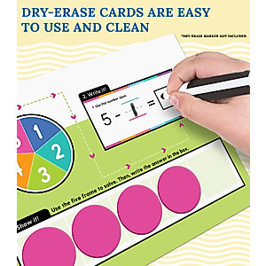 Carson Dellosa Edu-Clings Silicone Center Ten Frame Manipulative—Grades K-1 Dry-Erase Mats and Math Manipulatives for Addition, Subtraction, Place Value Learning (22 pc)