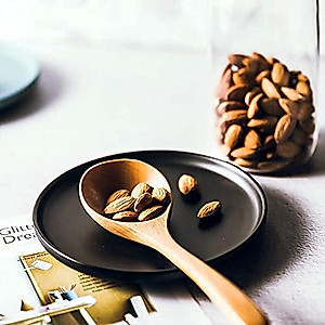 BonNoces 6 Inches Small Appetizer Plates Matte Porcelain, Elegant Mini Size Round Serving Plates for Dessert, Salad, Snacks, Set of 6 (Black)