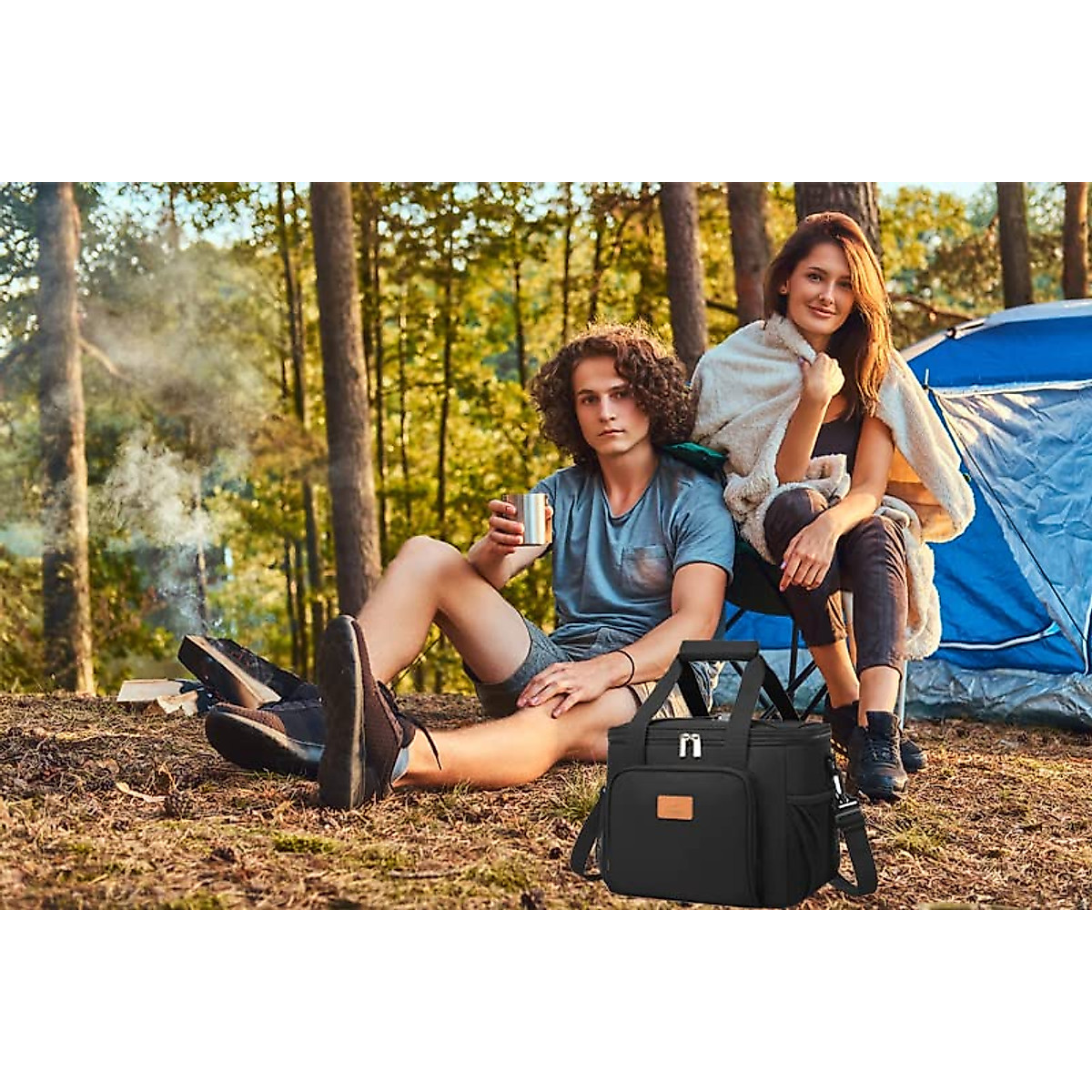 MOYAQI Large Soft Sided Picnic Cooler Bag 15L Insulated Leak Proof for 24 Cans of Beverage or Beer Storage, Collapsible Cooler Lunch Bag for Camping, Lunch, Beach, Picnic, Road Trips, Shopping, Travel