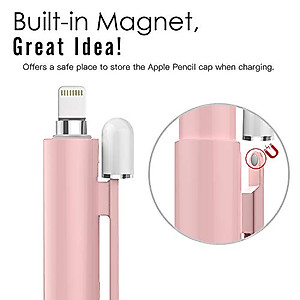 MoKo Holder Case for i-Pencil, Retractable Tip Cap for New iPad 10.2 2019/iPad Air (3rd Generation) 10.5" 2019/iPad Mini (5th Generation) 7.9" 2019 i-Pencil（Only for i-Pencil 1st - Pink