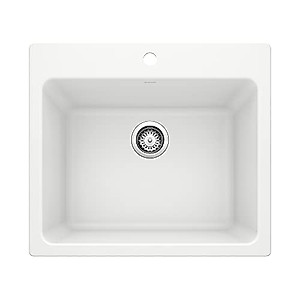 BLANCO 401927 LIVEN Drop-in or Undermount Laundry Sink, 25" L x 22" W x 12" D, White