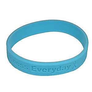 Jeirles Wholesale 25 Light Blue Prostate Cancer Awareness I Support Prostate Cancer Awareness Everyday - 100% Medical Grade Silicone Bracelets (25 Bracelets)